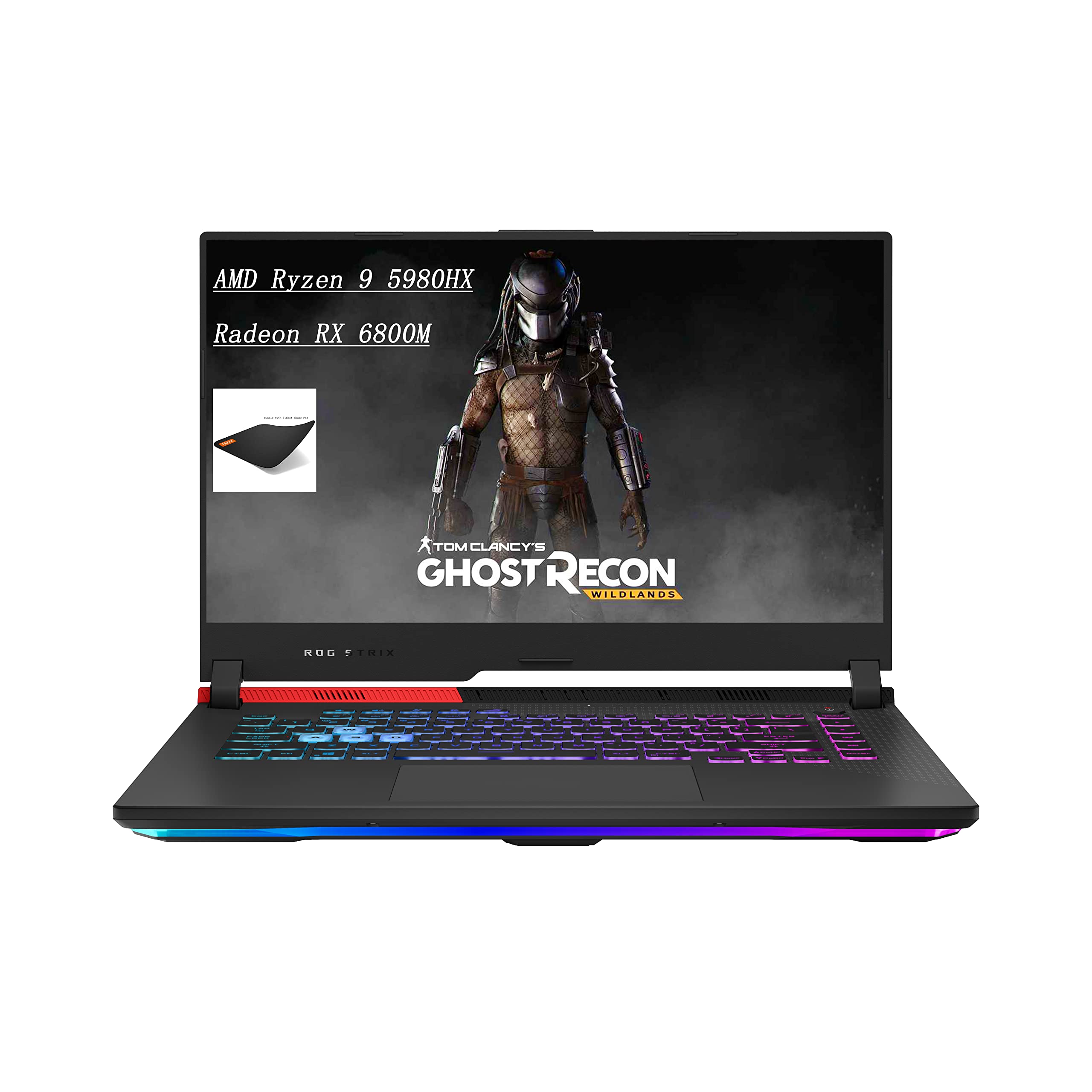 ASUS - ROG Strix G15 Advantage Edition Gaming Laptop - 15.6" QHD(2560 x 1440) - Radeon RX 6800M- AMD Ryzen 9 5980HX -RGB Keyboard-Win 11 Home,with Mouse Pad (16GB RAM | 512GB PCIe SSD)