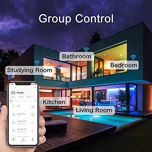 13W Smart Light Bulb(120W Equivalent)Wixann A19 E26 1300Lumens LED Color Changing Light Bulbs, adjustable 16 Million DIY Colors and Music Sync 2700K-6500K WiFi Bulbs Work with Alexa, Google Home-4Pack