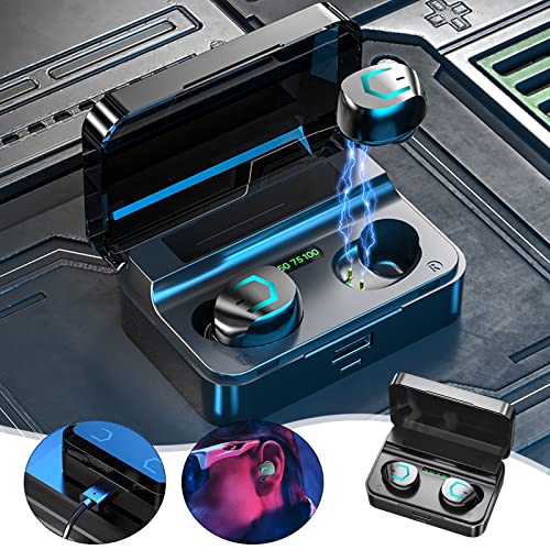 MIANHT Fingerprint Control Wireless Earbuds Bluetooth Headphones in Ear with Bluetooth 5.2 Deep Bass LED Display IPX7 Waterproof Earbuds for Sport and Work