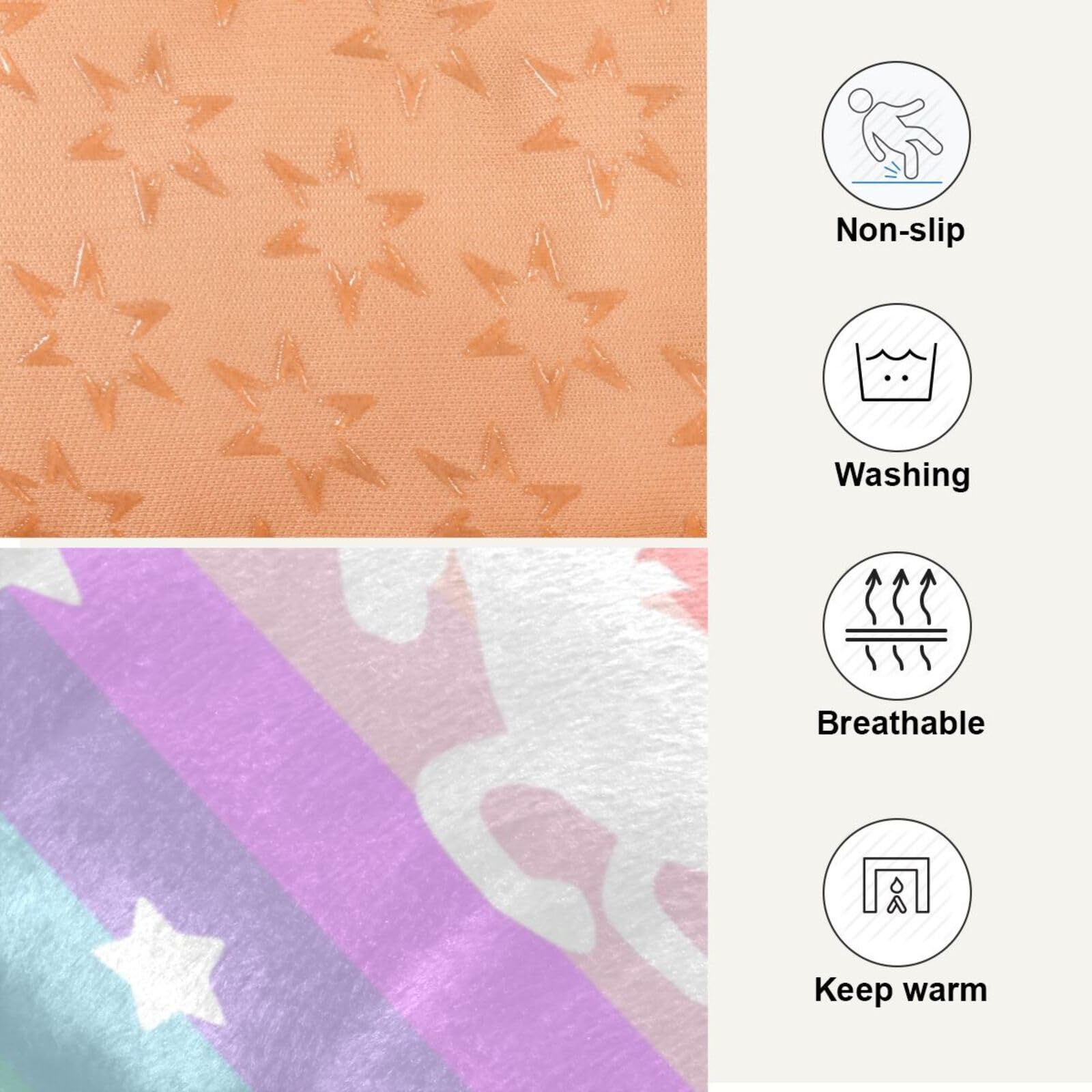 Coikll Rainbow Unicorn Pet Bed Pad Soft Dog Bed Mat with Anti-Slip Bottom, Machine Washable Crate Pad Mattress for Dog Sleeping- 24 * 18inches