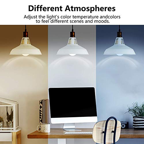 13W Smart Light Bulb(120W Equivalent)Wixann A19 E26 1300Lumens LED Color Changing Light Bulbs, adjustable 16 Million DIY Colors and Music Sync 2700K-6500K WiFi Bulbs Work with Alexa, Google Home-4Pack