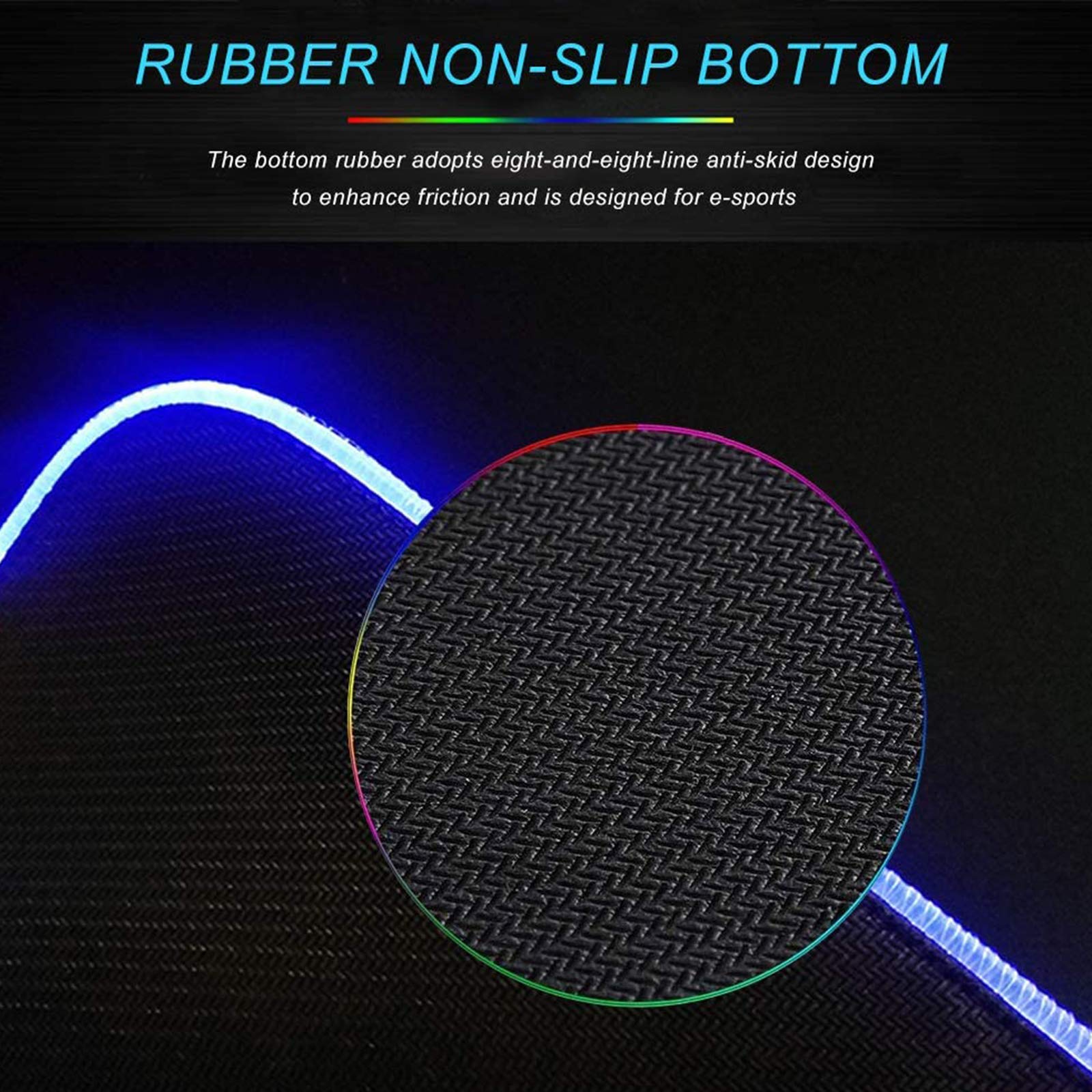 Personalized RGB LED Gaming Mouse Pad Make Your Own Customized Gaming Mousepad Custom Mouse Mat for Office Dorm Personalised Gifts Presents for Gaming Lovers, 23.6x13.8in