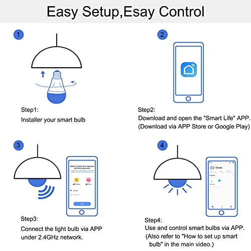 13W Smart Light Bulb(120W Equivalent)Wixann A19 E26 1300Lumens LED Color Changing Light Bulbs, adjustable 16 Million DIY Colors and Music Sync 2700K-6500K WiFi Bulbs Work with Alexa, Google Home-4Pack