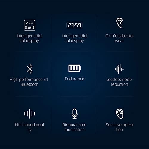  Auto Pairing Wireless Earbuds Bluetooth 5.1 in Ear Light-Weight Headphones Built-in Microphone 6d Immersive Premium Stereo Sound with Charging Case Sports Games Headset 1Pc (Black)