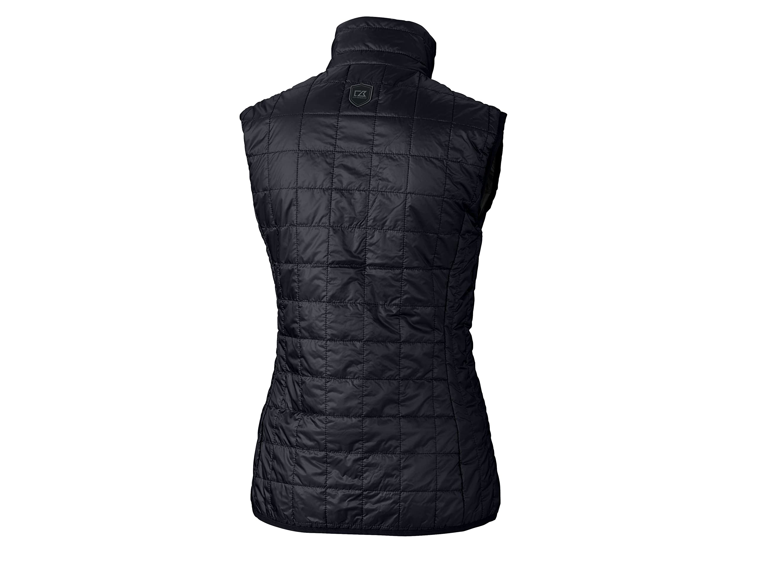 Cutter & Buck Rainier Primaloft Womens Eco Insulated Full Zip Puffer Vest, Dark Navy, X-Large