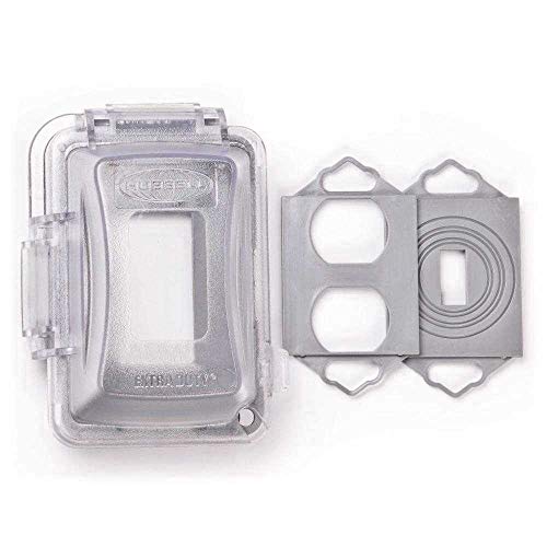 Leviton GFWT1-W Self, Resistant and Tamper, 15-Amp, White & TayMac MM420C 1-Gang Nonmetallic Extra Duty Weatherproof in-Use Horizontal/Vertical 16-in-1 Standard Cover, 2.75 in, Clear