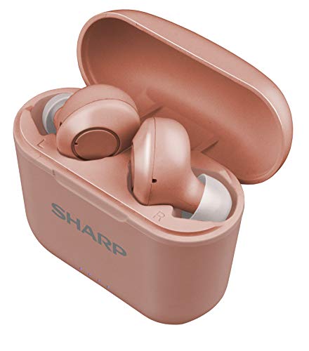 Sharp HP-TW30 True Wireless Noise Cancelling Splashproof Earphone, Rose Gold