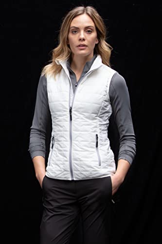 Cutter & Buck Rainier Primaloft Womens Eco Insulated Full Zip Puffer Vest, Dark Navy, X-Large