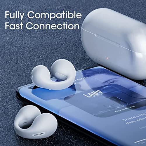 Wireless Ear Clip Bone Conduction Headphones, Open Ear Bone Conduction Earbuds, Mini Bone Conduction Headphones, Open Ear Headphones Wireless Bluetooth for Running Sports (Black)