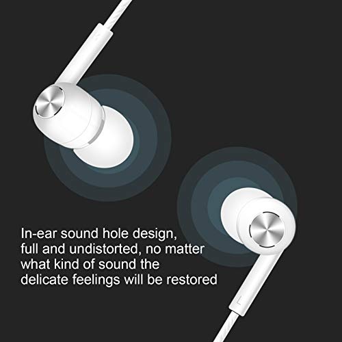 Heave Wired Headphones with 3.5mm Jack Microphone Powerful Bass in-Ear Headphones Noise Islating Earbuds for for Music,Gaming,Sports White