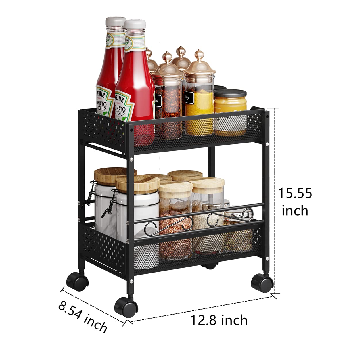 Lexza Pull Out Organizer with 2 Tier Sliding Storage Baskets, Under/Over the Sink Organizers and Storage for Kitchen Bathroom -Idea Home Gift