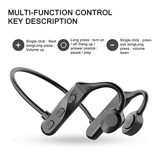 Wireless Bluetooth Ear Hook Osteoconductive Sports Headset - Light Weight Hi-Fi Stereo Noise Reduction Mic Headset - Open-Ear Headphones for Workouts Running Cycling Outdoor Work