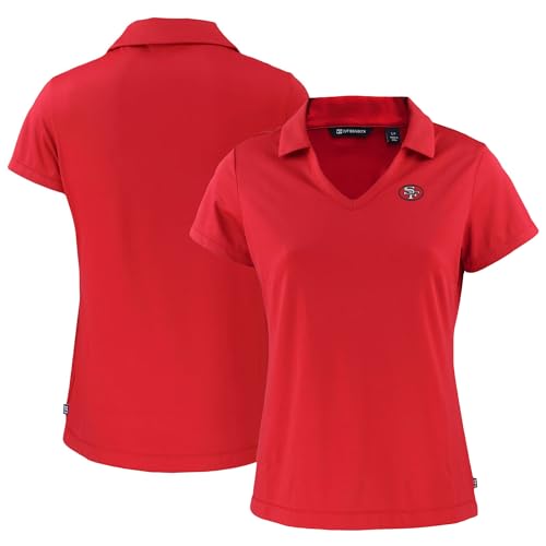 Cutter & Buck Women's Scarlet San Francisco 49ers Throwback Daybreak Eco Recycled V-Neck Polo
