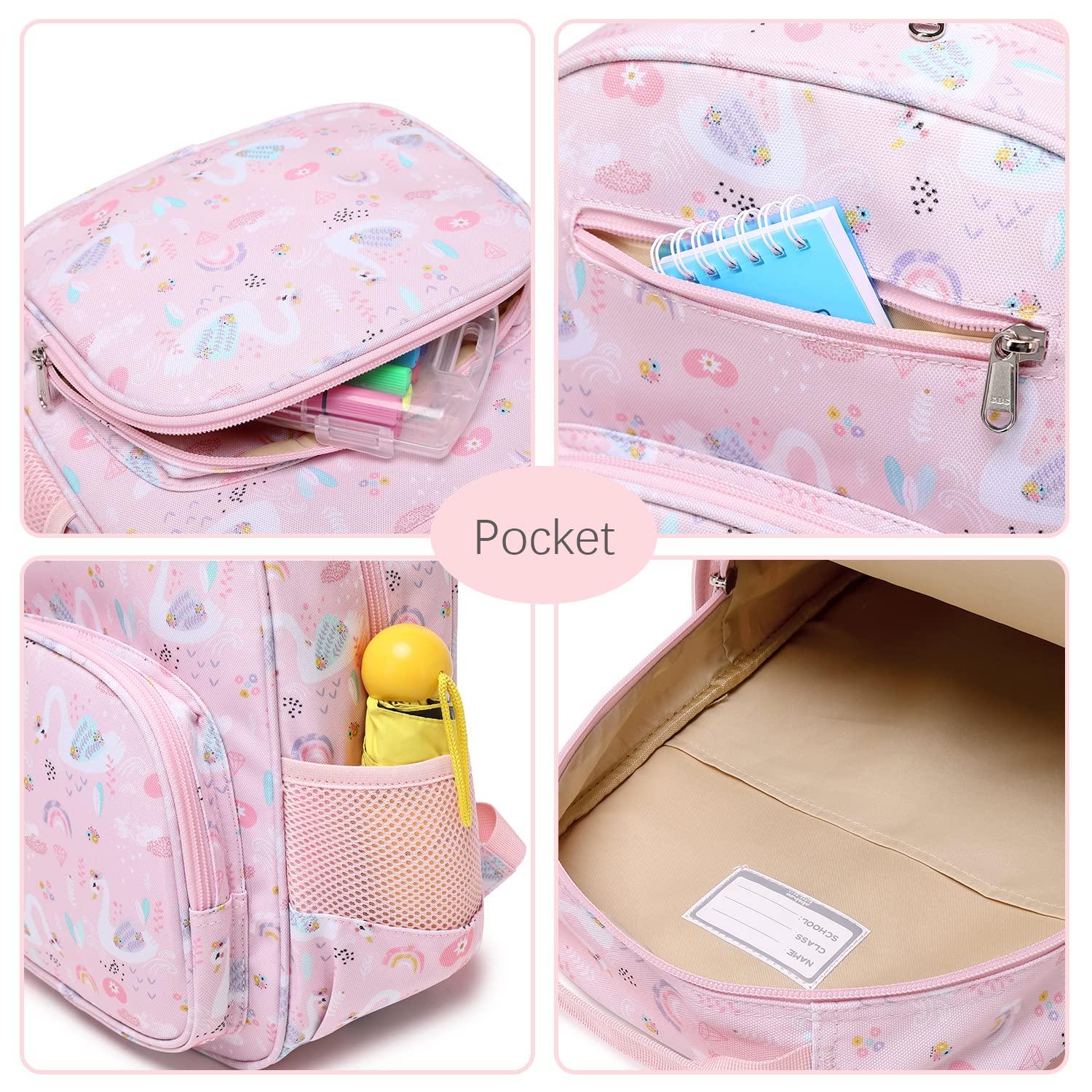 abshoo Swan Backpack for Kid Little Small Girls Bookbag Preschool Toddler Backpack (Swan)