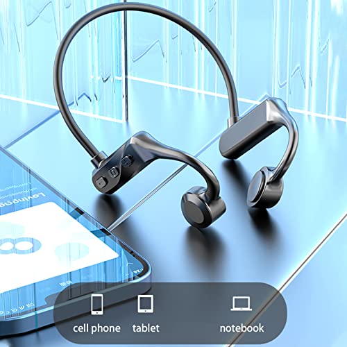 Wireless Bluetooth Ear Hook Osteoconductive Sports Headset - Light Weight Hi-Fi Stereo Noise Reduction Mic Headset - Open-Ear Headphones for Workouts Running Cycling Outdoor Work