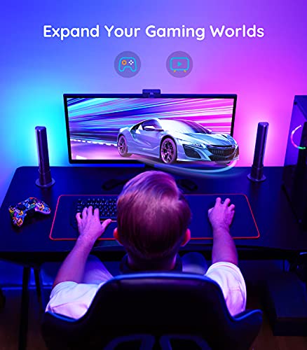 Govee LED Smart Light Bars with Camera, RGBIC Smart Backlights, Music Sync Kit Works with Alexa & Google Assistant, 23 Preset Modes DreamView LED Play Light Bar for 27-45 inch Gaming, PC, TV, Room