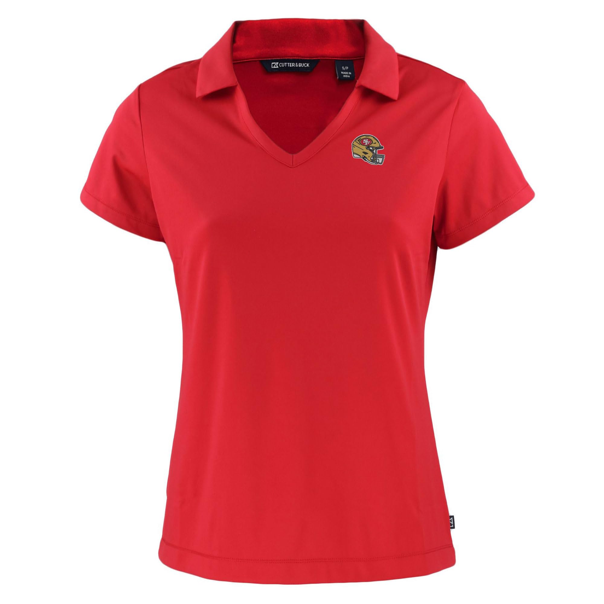 Cutter & Buck Women's Scarlet San Francisco 49ers Helmet Daybreak Eco Recycled V-Neck Polo