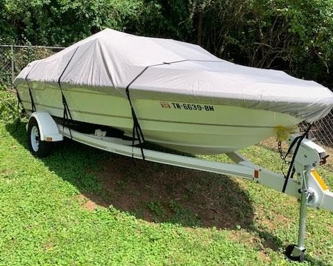SBU Grey Heavy-Duty Boat Cover Compatible for Regal FASTRAC 1900 BR 2004-600 Denier Woven Polyester - 2 Year Warranty & Storage Bag Included