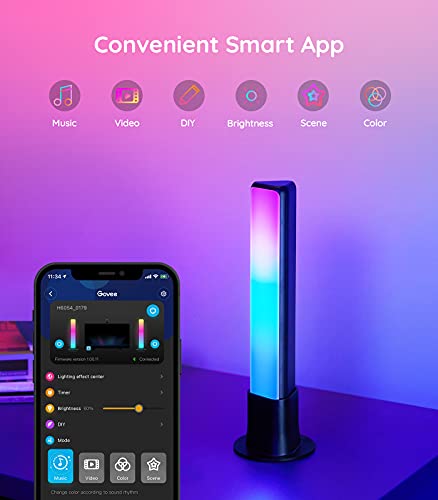 Govee LED Smart Light Bars with Camera, RGBIC Smart Backlights, Music Sync Kit Works with Alexa & Google Assistant, 23 Preset Modes DreamView LED Play Light Bar for 27-45 inch Gaming, PC, TV, Room