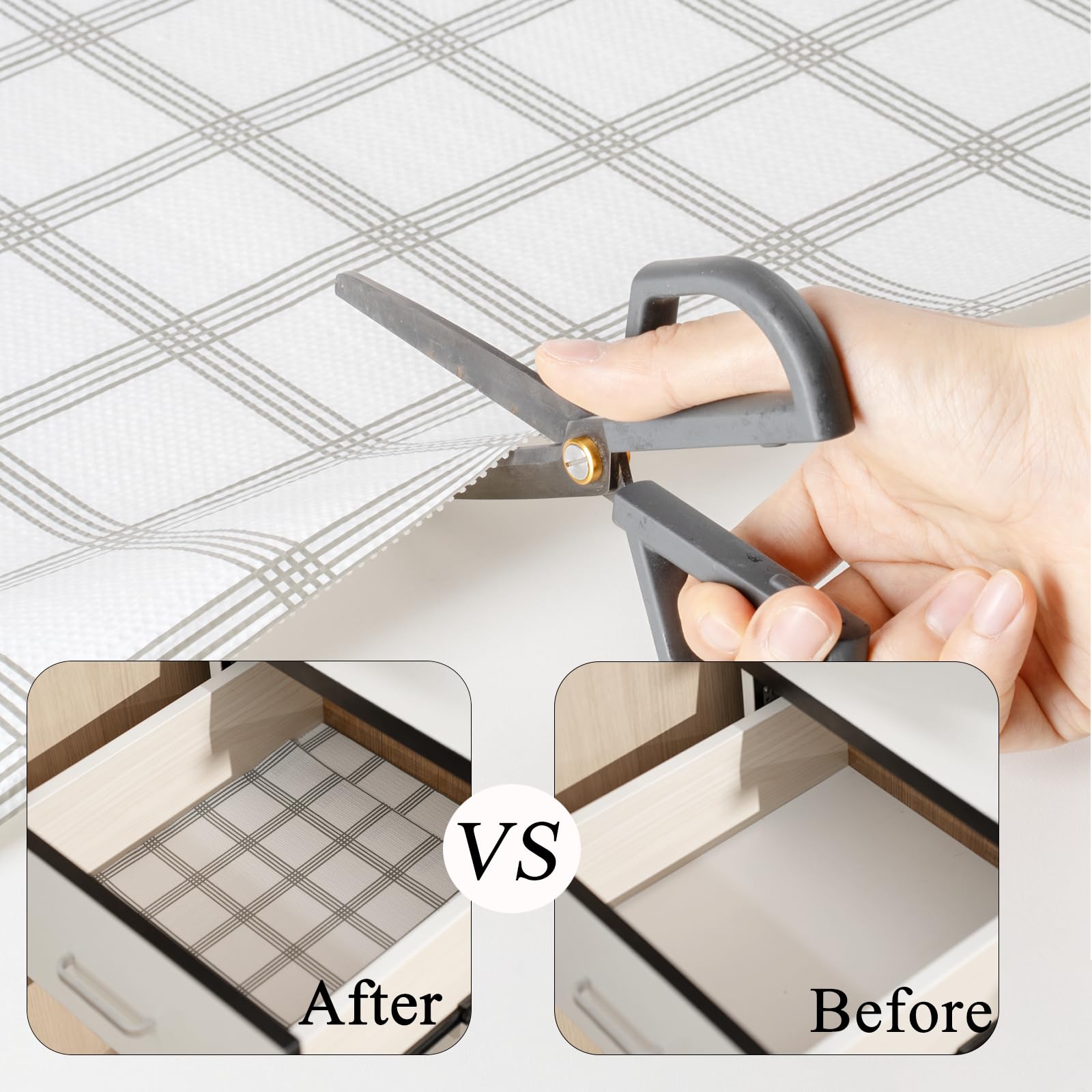 Shelf Liner for Kitchen Cabinets,17.7Inch x 78.7Inch , Non Adhesive, Kitchen Drawer Liner Roll for Refrigerator/Pantry/Shelves/Under Sink, Waterproof Double Sided Non-Slip,Washable Cabinet Liners