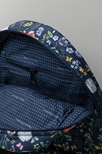 Maison d' Hermine Backpack Cotton Shoulder Backpack with Small Pouch Lightweight Bag for Travel Work Beach Perfect for Women & Men (Just Floral)