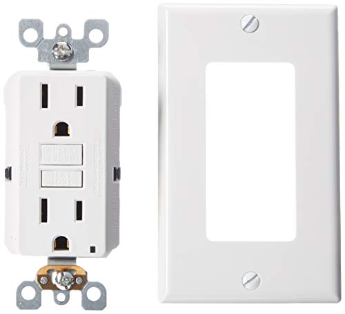Leviton GFNT1-W Self-Test Smartlockpro Slim GFCI Non-Tamper-Resistant Receptacle with LED Indicator, 15-Amp, 10 Pack, White