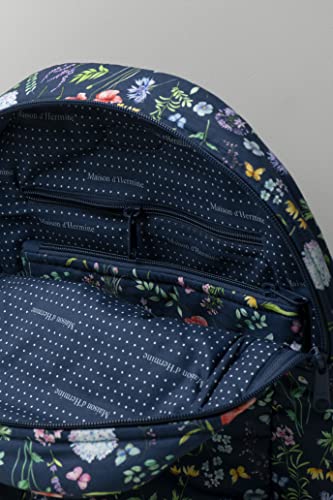 Maison d' Hermine Backpack Cotton Shoulder Backpack with Small Pouch Lightweight Bag for Travel Work Beach Perfect for Women & Men (Just Floral)