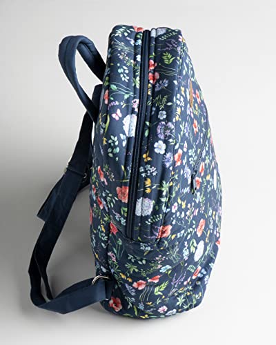 Maison d' Hermine Backpack Cotton Shoulder Backpack with Small Pouch Lightweight Bag for Travel Work Beach Perfect for Women & Men (Just Floral)
