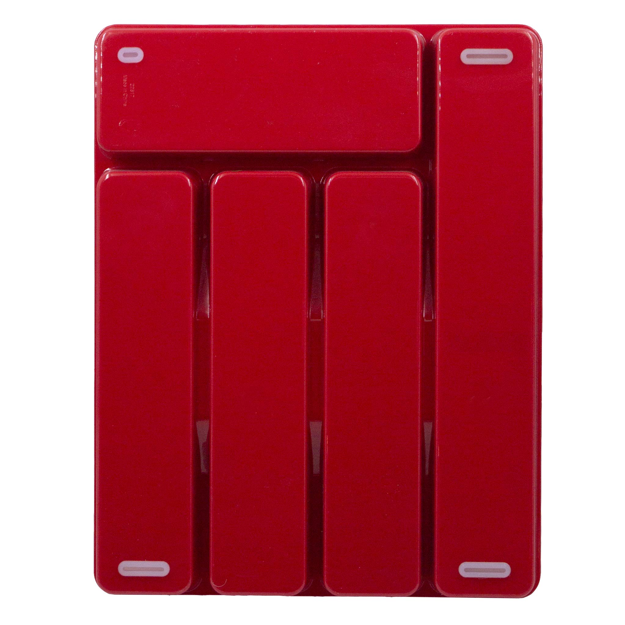 Glad Silverware Organizer Plastic Tray-Kitchen Cutlery Holder for Flatware and Utensil Drawers, Red