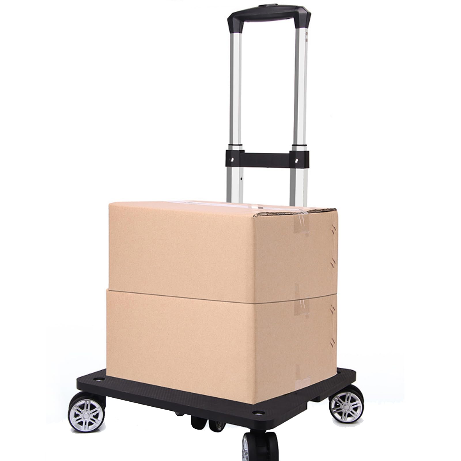 Backpack Trolley with 5 Wheels Folding Compact Lightweight Luggage Cart Spinner Rolling Luggage Cart for Bags, Pet Carriers, Dog Backpacks Carriers