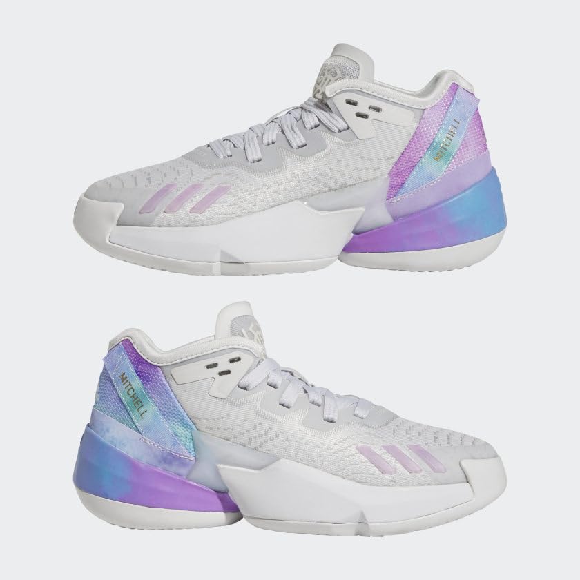 adidas D.O.N. Issue 4 Basketball Shoe, Dash Grey/Bliss Lilac/Grey, 6 US Unisex Big Kid