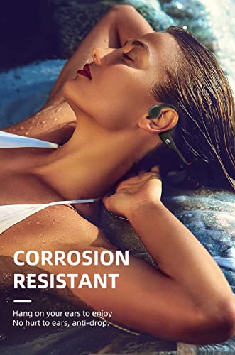 dbcollections Open-Ear Bluetooth Bone Conduction Sport Headphones - Sweat Resistant Wireless Earphones for Workouts and Running - Built-in Mic, with Hair Ban