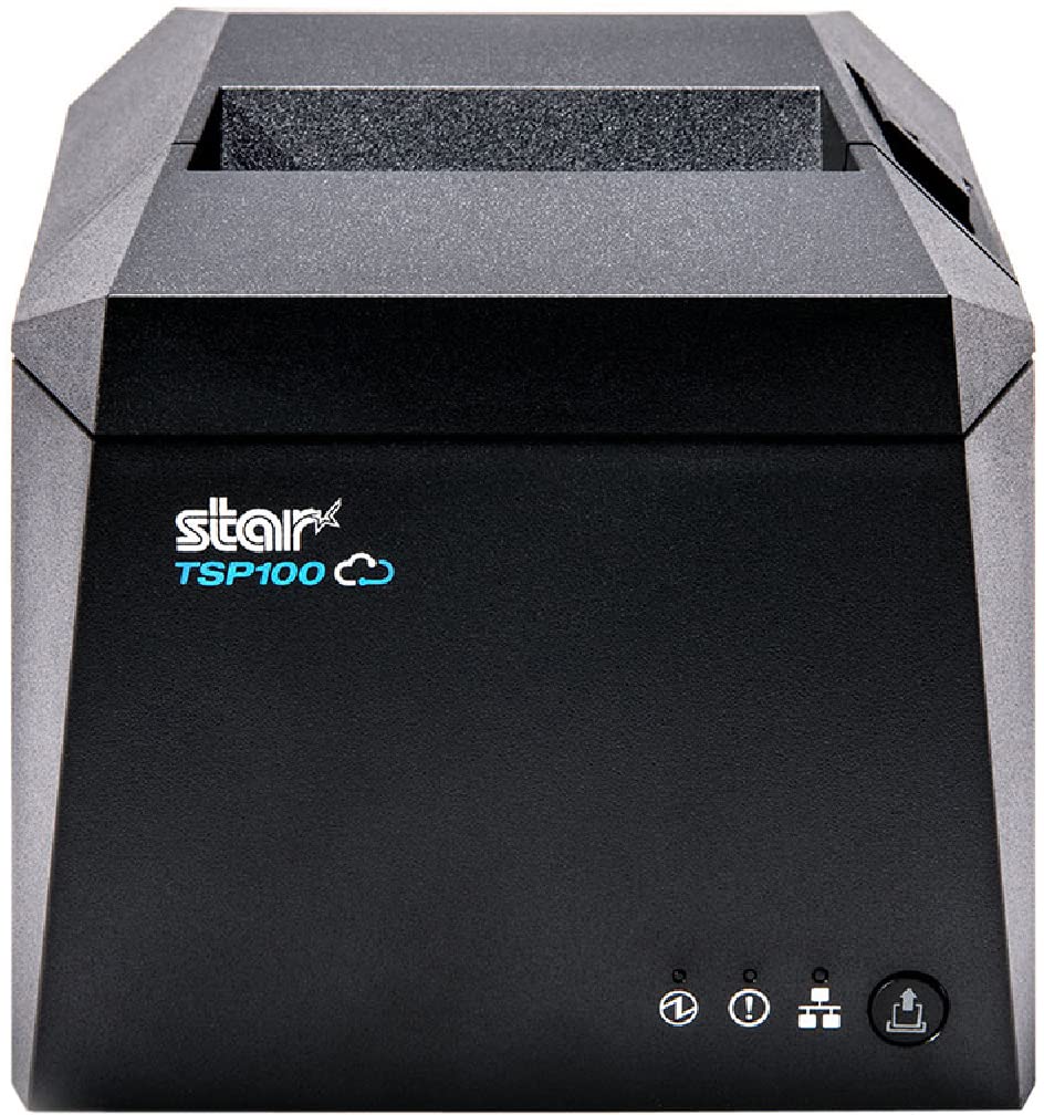 Star Micronics TSP143IVUW Wi-Fi (WLAN)/USB-C/Ethernet (LAN) Thermal Receipt Printer with CloudPRNT, Cutter, and Internal Power Supply - Gray
