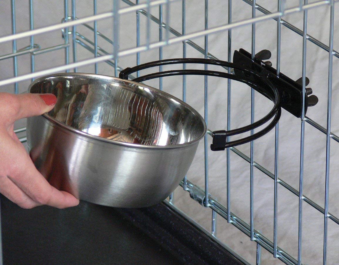 MidWest Homes for Pets Snap'y Fit Stainless Steel Food Bowl / Pet Bowl, 1 qt. for Dogs & Cats, Silver