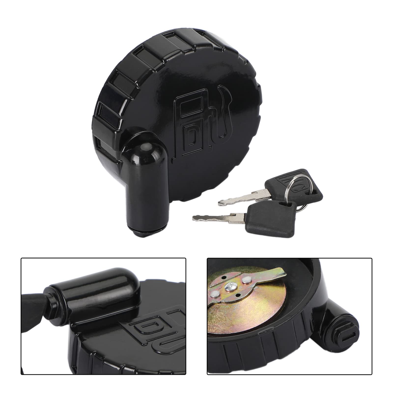 Frezon Fuel Tank Cap with Keys Diesel Cover Fit for JCB Loader Backhoe Models 1CX, 2CX, 2CXL, 3C, 3CX, 3CX Sitemaster, 3CX-4WD Turbo, 3DX, 4C, 4CX, 4DX, and MINI CX # 123/05892, 331/33064, 331/45908