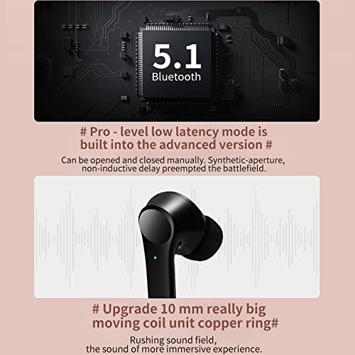 Tws Bluetooth 5.1 Earphone Wireless Headset Waterproof Deep Bass Earbuds Hi-fi Stereo Headphone Working Sport Earphones with Charging Case (Black)
