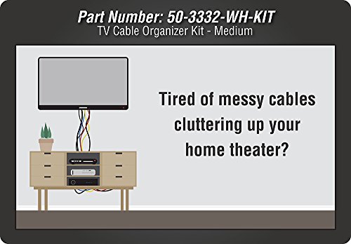 DataComm Electronics 50-3332-WH-KIT Flat Panel TV Cable Organizer Kit - White