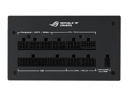 ASUS ROG Strix 1000W Gold Aura Edition (Fully Modular Power Supply, 80+ Gold Certified, ATX 3.0, Cybenetics Lambda A+ Certification, PCIe Gen 5.0 Ready, Axial-tech Fan, Aura Sync, 10-Year Warranty)