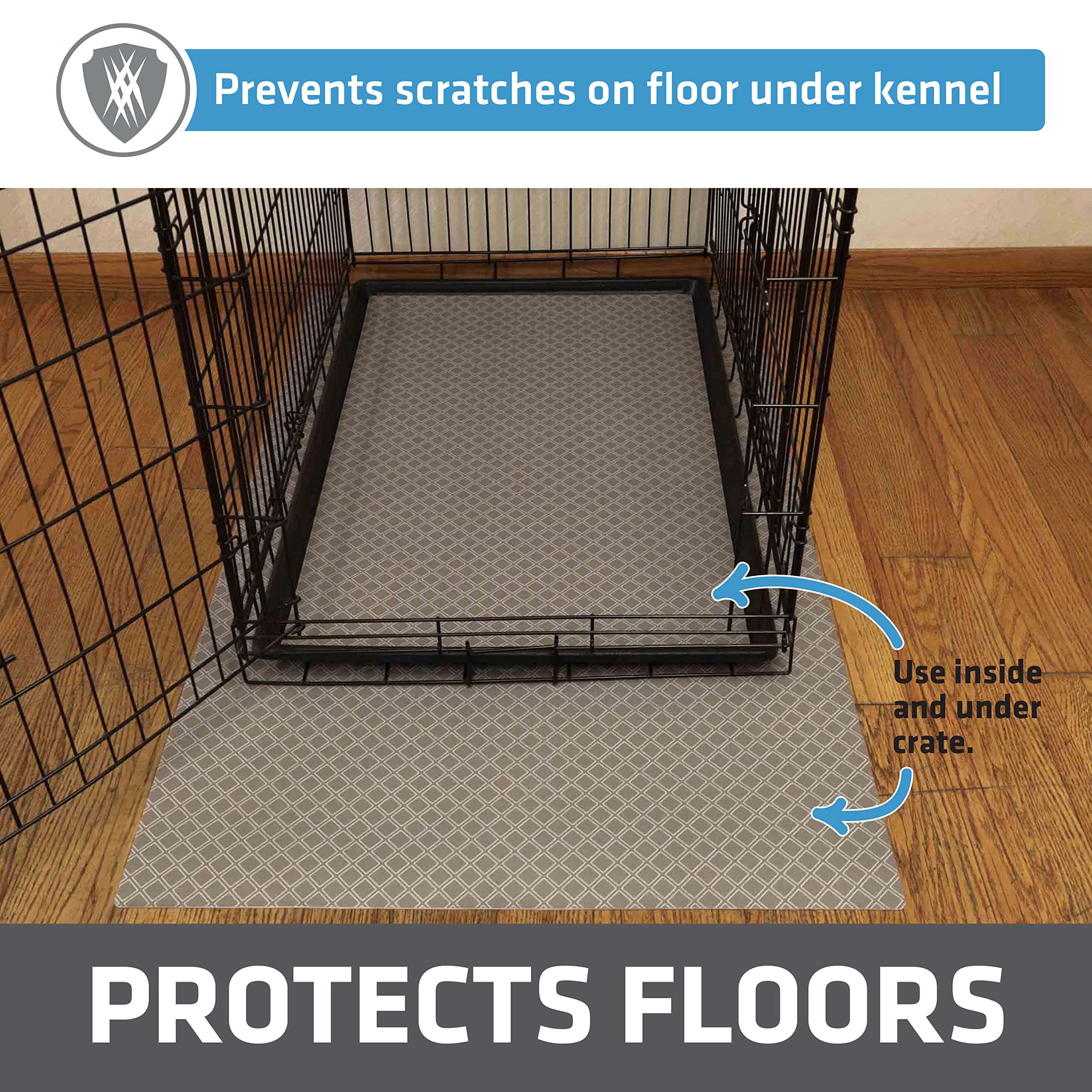 Drymate Dog Crate Mat Liner, Absorbs Urine, Waterproof, Non-Slip, Washable Puppy Pee Pad for Kennel Training - Use Under Pet Cage to Protect Floors, Thin Cut to Fit Design (USA Made) (Taupe)(29βx48β)