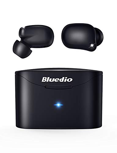 Bluedio Mini Wireless Earbuds in Ear Light-Weight Headsets Built-in Microphone Wireless Earbuds, T Elf 2 True Wireless Touch Earbuds in Ear Earphones with Charging Case for Cell Phone/Sports