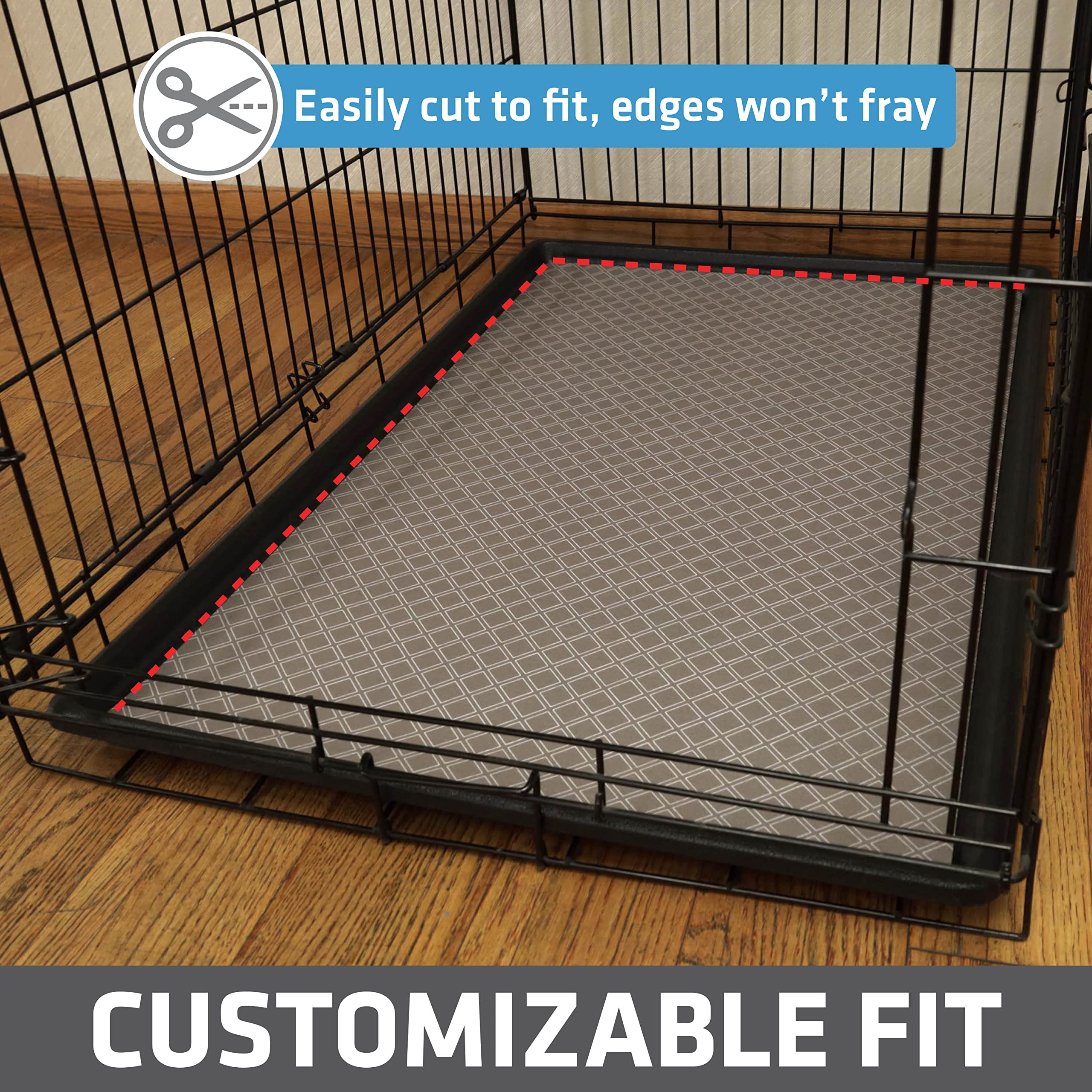 Drymate Dog Crate Mat Liner, Absorbs Urine, Waterproof, Non-Slip, Washable Puppy Pee Pad for Kennel Training - Use Under Pet Cage to Protect Floors, Thin Cut to Fit Design (USA Made) (Taupe)(29βx48β)