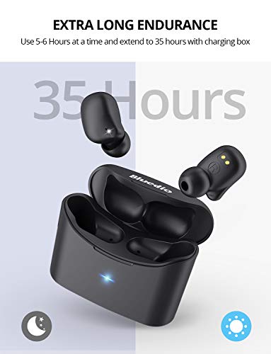 Bluedio Mini Wireless Earbuds in Ear Light-Weight Headsets Built-in Microphone Wireless Earbuds, T Elf 2 True Wireless Touch Earbuds in Ear Earphones with Charging Case for Cell Phone/Sports
