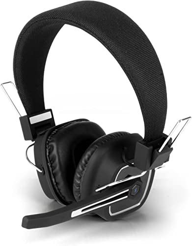 Aluratek Bluetooth Wireless Stereo Headset with Boom Microphone and Dongle, Built-in Rechargeable Battery, 27 Hours Continuous Talk and Music Play
