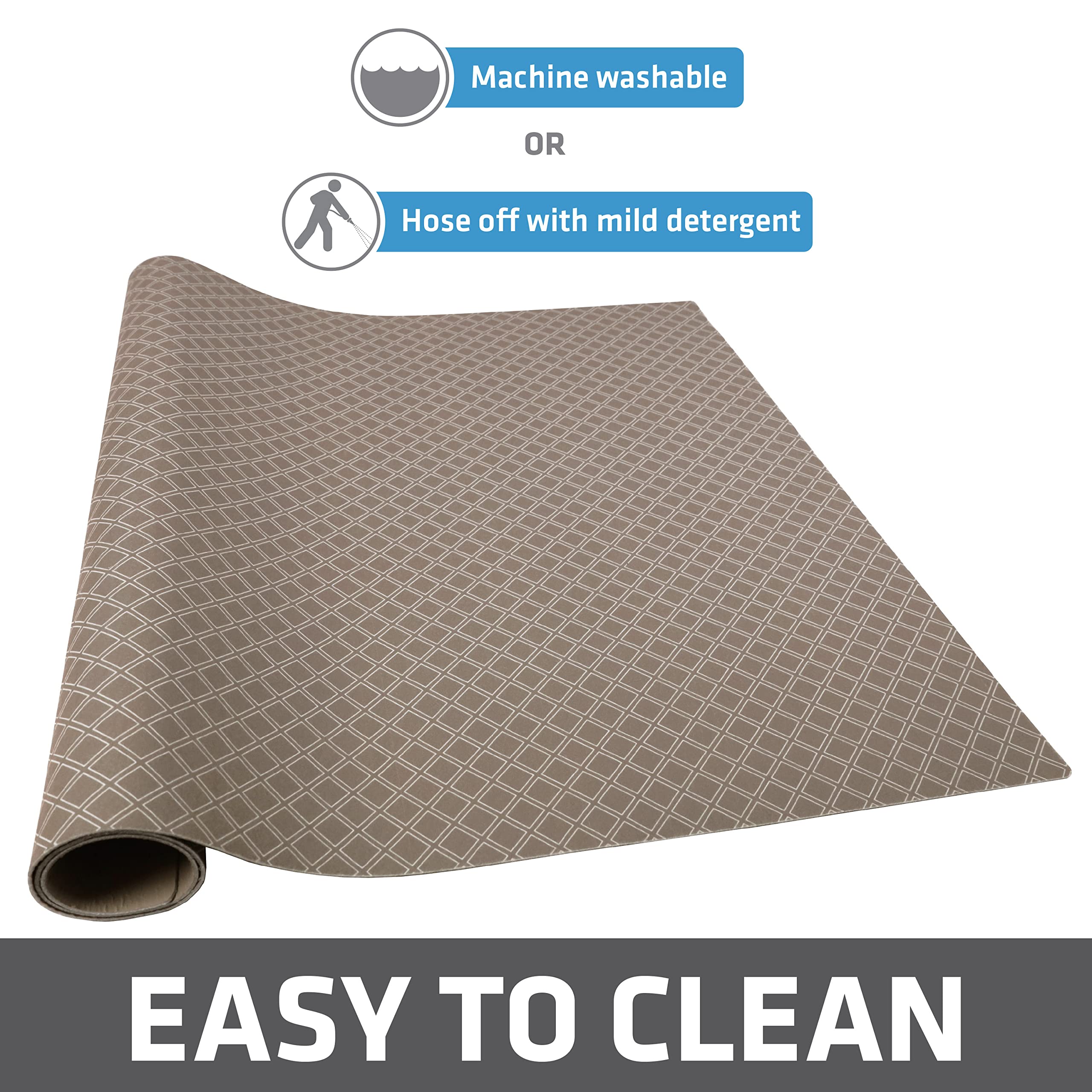 Drymate Dog Crate Mat Liner, Absorbs Urine, Waterproof, Non-Slip, Washable Puppy Pee Pad for Kennel Training - Use Under Pet Cage to Protect Floors, Thin Cut to Fit Design (USA Made) (Taupe)(29βx48β)