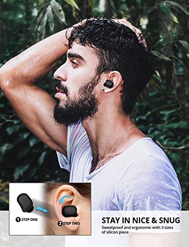 Bluedio Mini Wireless Earbuds in Ear Light-Weight Headsets Built-in Microphone Wireless Earbuds, T Elf 2 True Wireless Touch Earbuds in Ear Earphones with Charging Case for Cell Phone/Sports