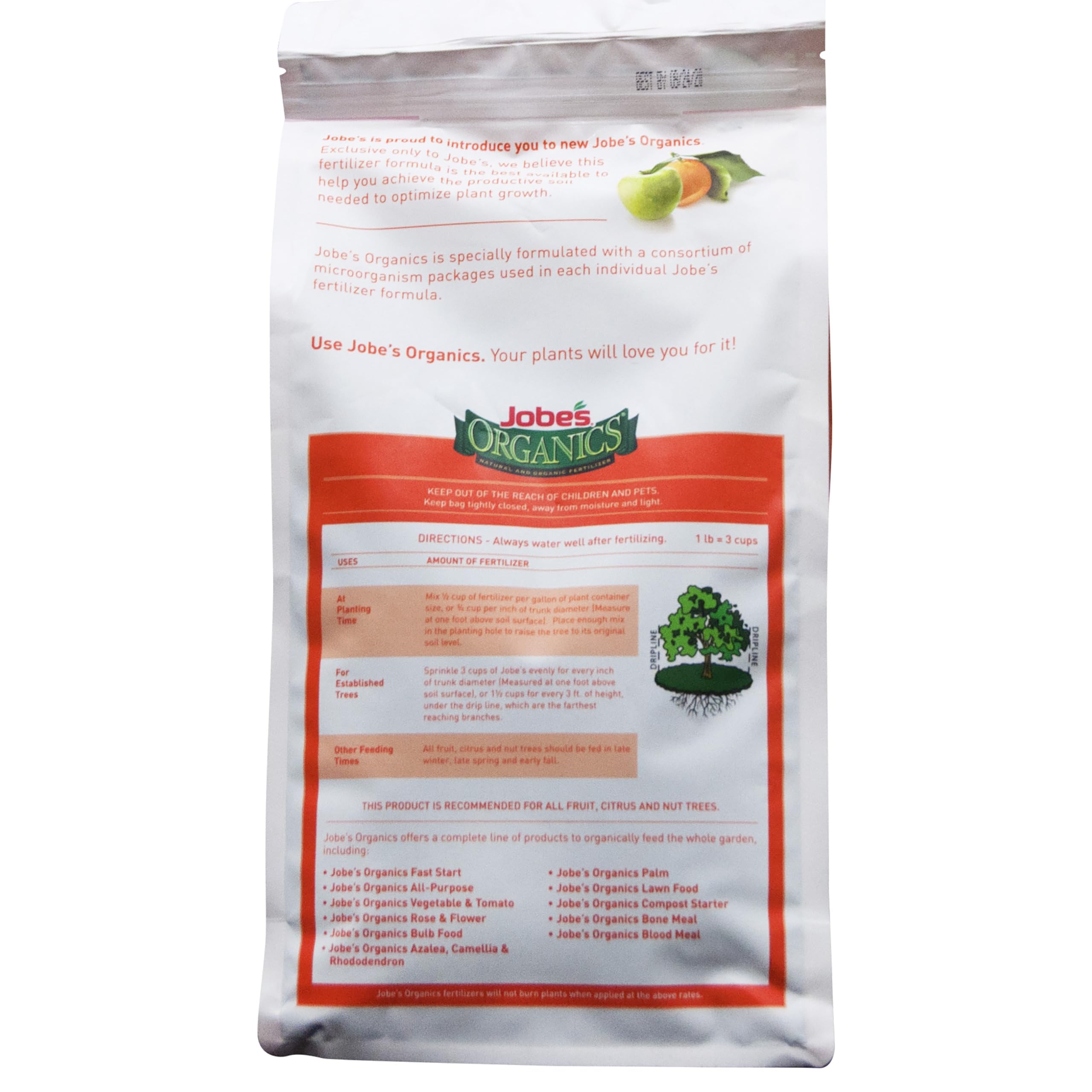 Jobe’s Organics 09226NA Granular Plant Food Fruit & Citrus, 4lbs, Brown