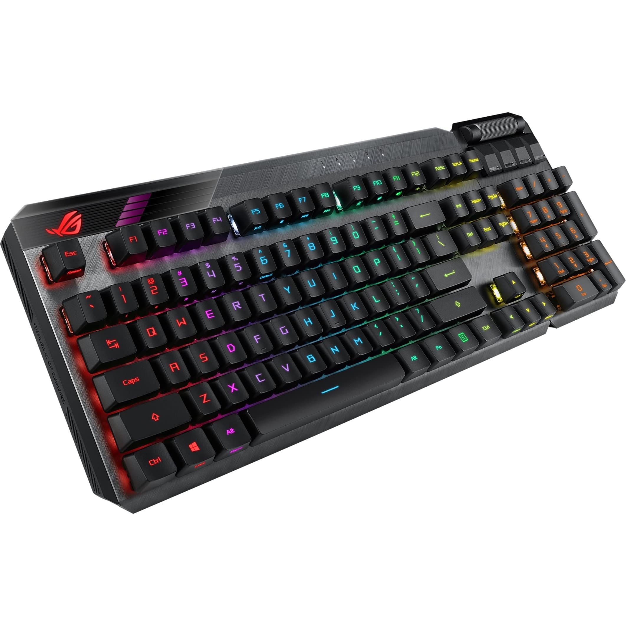 ASUS ROG Claymore II Wireless Modular Gaming Keyboard + ROG Balteus Qi Vertical Gaming Mouse Pad Bundle