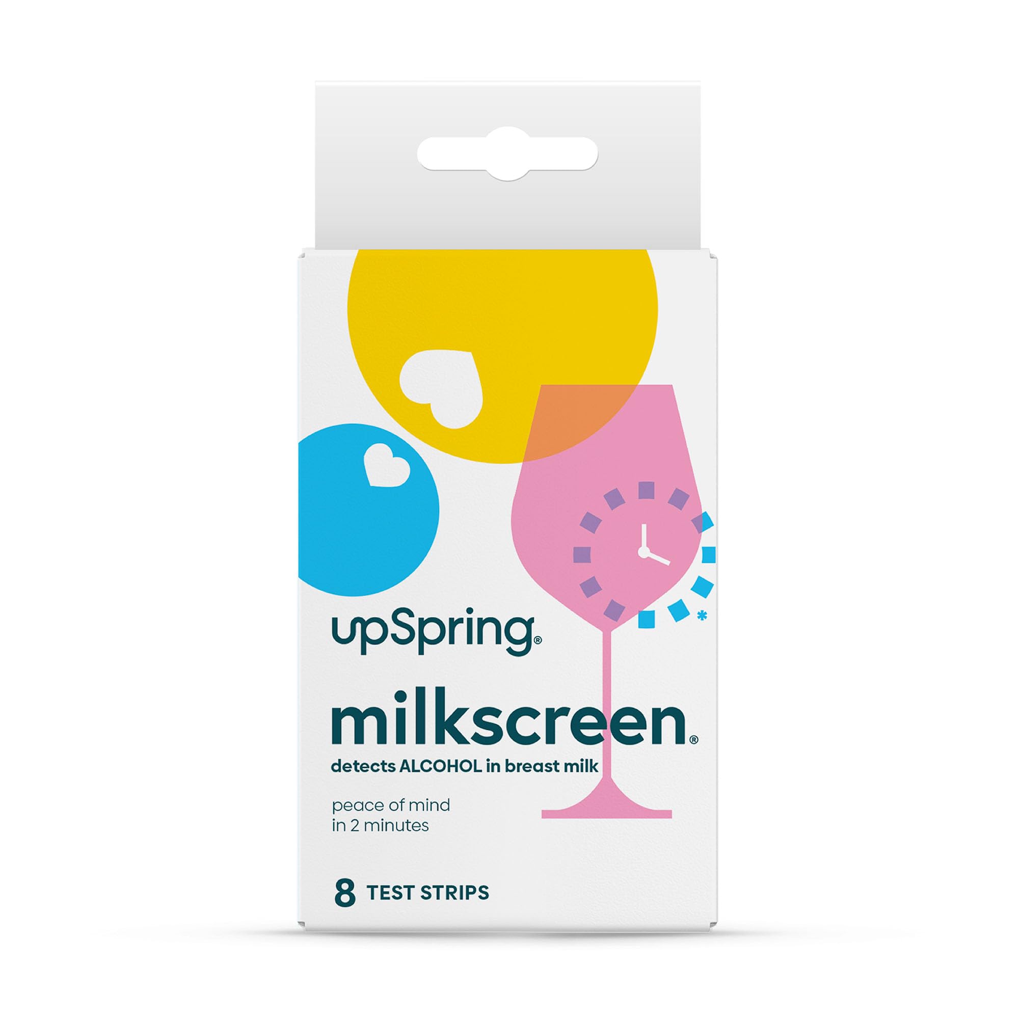 Upspring Milkscreen Test Strips to Detect Alcohol in Breast Milk - at-Home Test for Breastfeeding Moms, Simple Breast Milk Alcohol Dip Test with Accurate Results in 2 Minutes, 20 Test Strips