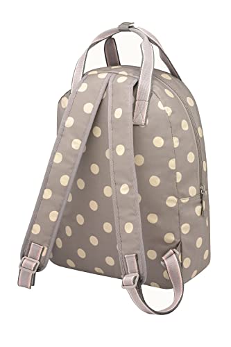 Cath Kidston Backpack Rucksack Button Spot in Grey Oilcloth, Grey, Large