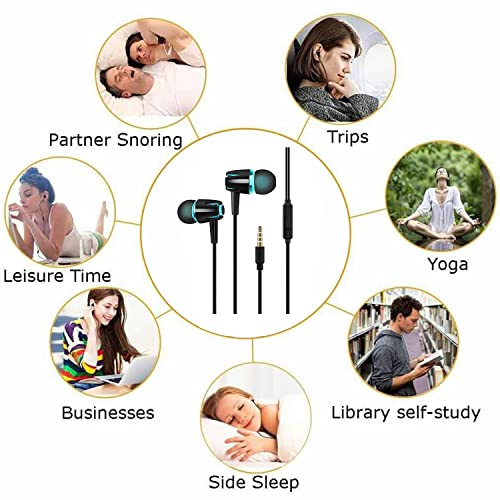 Lobonbo M18 3.5Mm Headphones with Subwoofer Earbuds Adjustable Volume Earphones Music Sports Gaming Headset with Mic